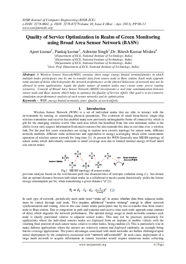 (PDF) Quality of Service Optimization in Realm of Green Monitoring ...