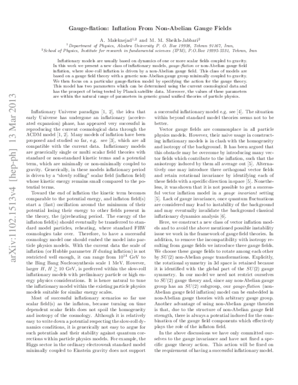 Pdf Gauge Flation Inflation From Non Abelian Gauge Fields