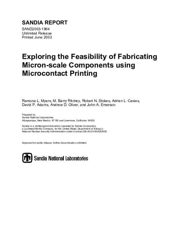 (PDF) Exploring the Feasibility of Fabricating Micron-Scale Components ...