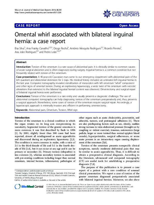 (PDF) Omental whirl associated with bilateral inguinal hernia: a case ...