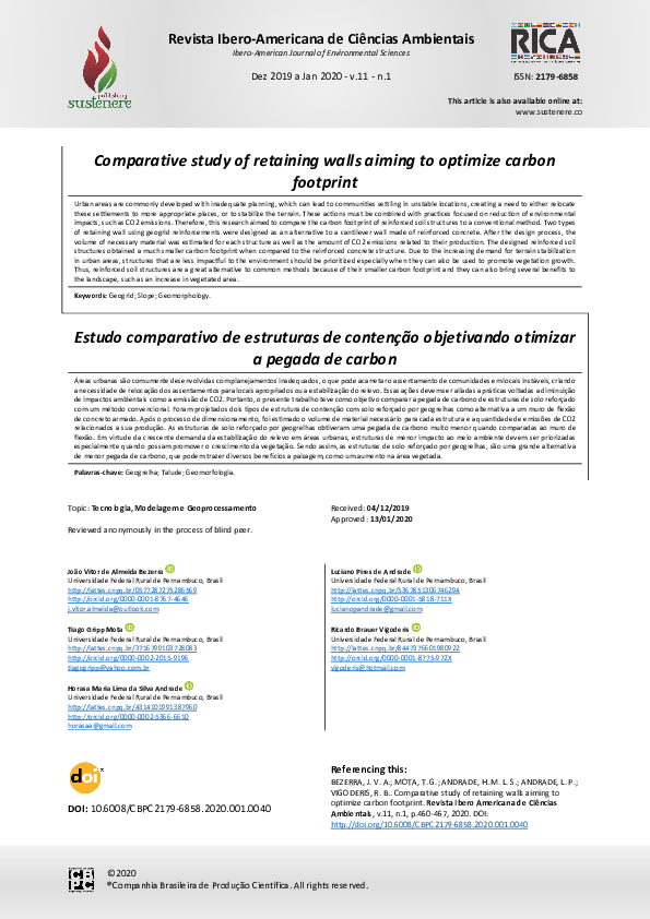 (PDF) Comparative study of retaining walls aiming to optimize carbon ...