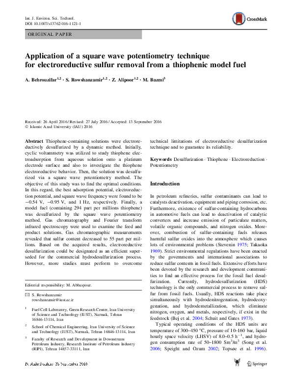 (PDF) Application of a square wave potentiometry technique for ...