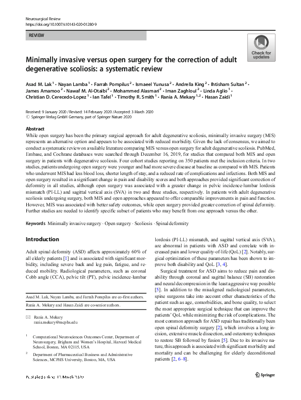 Pdf Minimally Invasive Versus Open Surgery For The Correction Of 3872