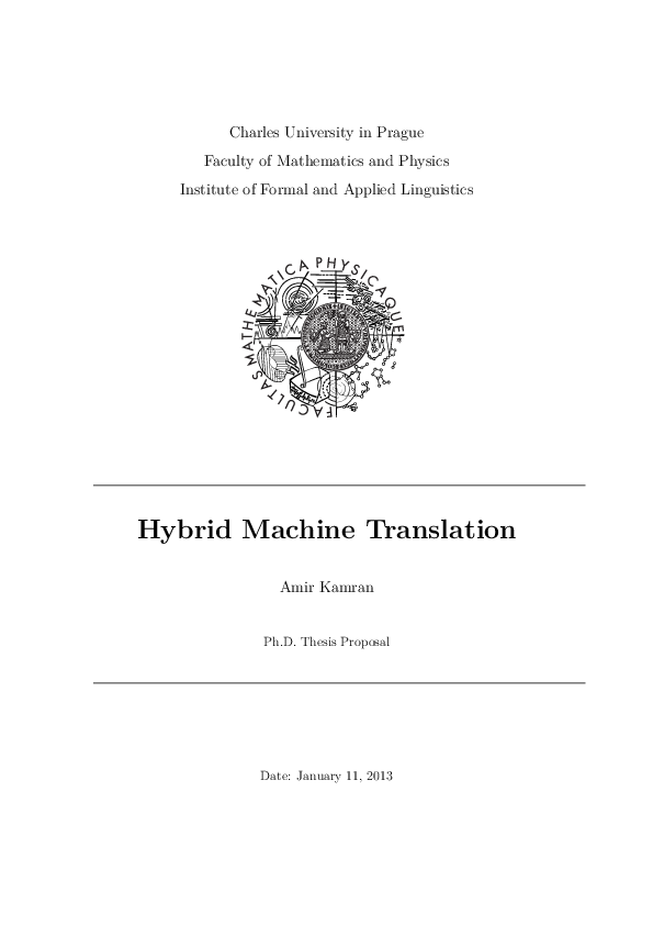(PDF) Hybrid Machine Translation