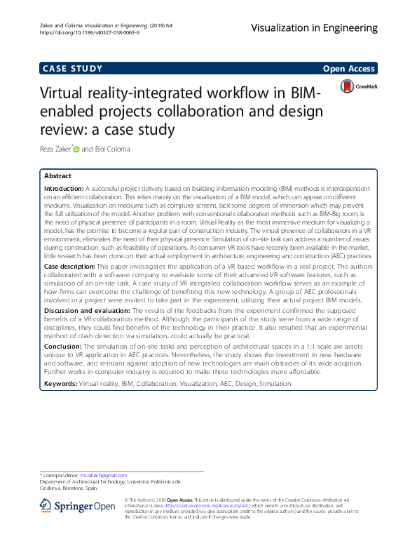 (PDF) Virtual reality-integrated workflow in BIM-enabled projects collaboration and design ...