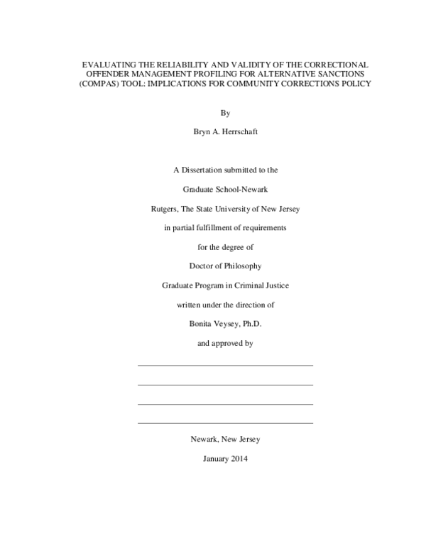 (PDF) Evaluating the reliability and validity of the Correctional ...