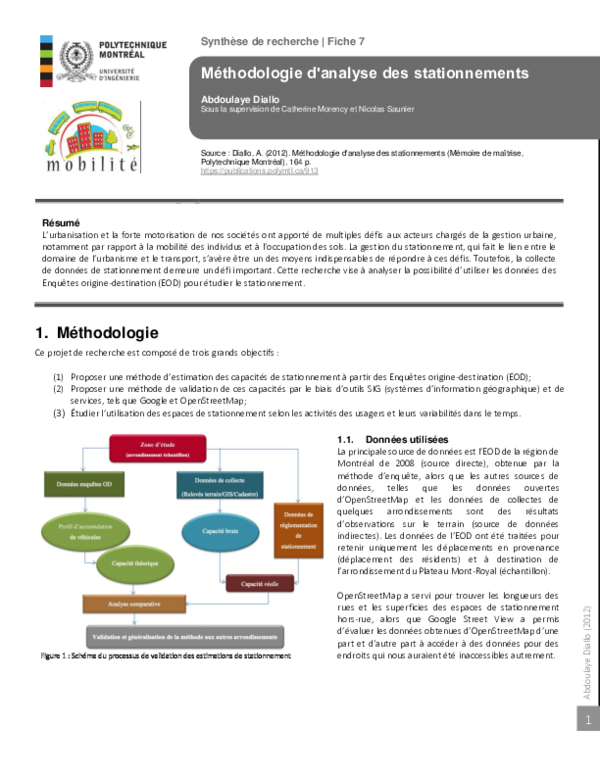 (PDF) Méthodologie d'analyse des stationnements