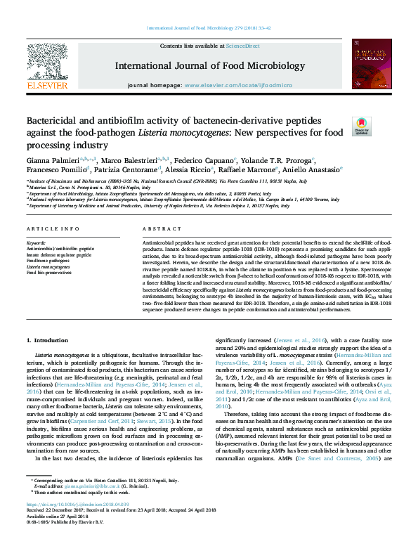 (PDF) Bactericidal and antibiofilm activity of bactenecin-derivative ...