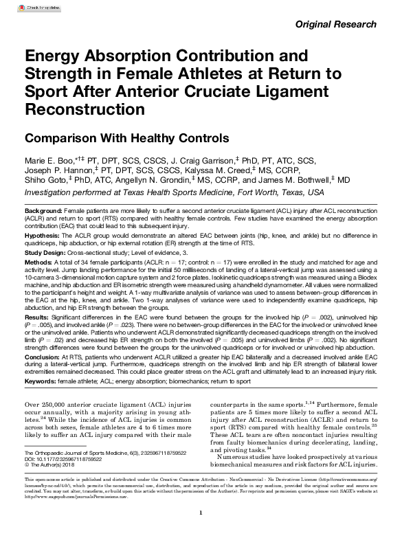 (PDF) Energy Absorption Contribution and Strength in Female Athletes at ...