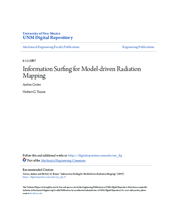 (PDF) Information Surfing for Model-driven Radiation Mapping