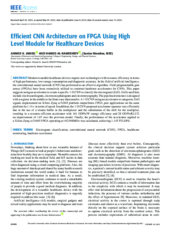 Pdf Efficient Cnn Architecture On Fpga Using High Level Module For