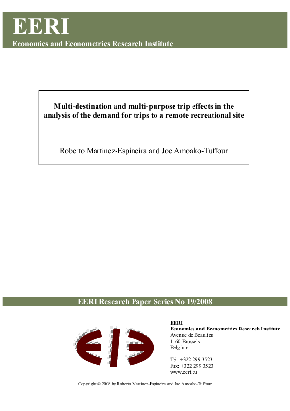 (PDF) Running Title: Multi-destination and Multi-purpose trip effects