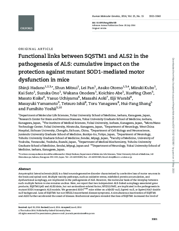 (PDF) Functional links between SQSTM1 and ALS2 in the pathogenesis of ...