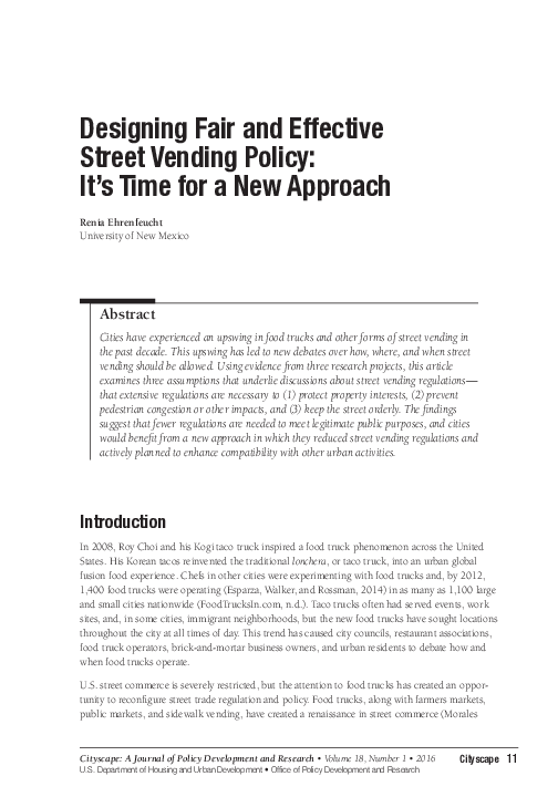 (PDF) Designing Fair and Effective Street Vending Policy: It's Time for ...