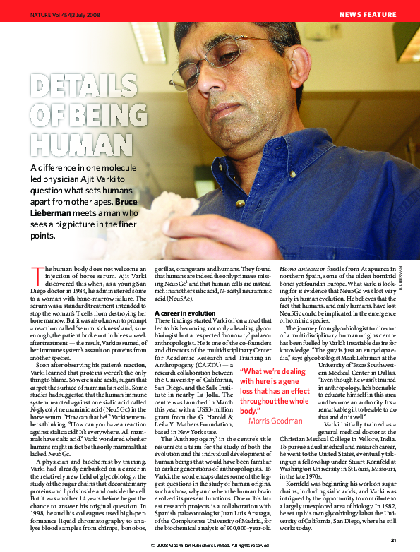 (PDF) Human evolution: Details of being human