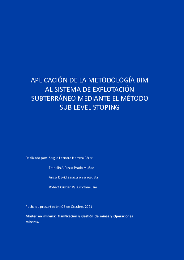 (PDF) APLICACIÓN DE LA METODOLOGÍA BIM AL SISTEMA DE EXPLOTACIÓN ...