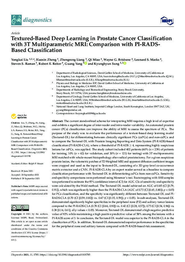 (PDF) Textured-Based Deep Learning in Prostate Cancer Classification with 3T Multiparametric MRI ...