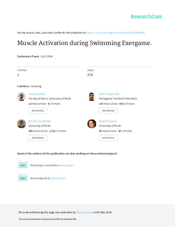(PDF) Muscle Activation during Swimming Exergame