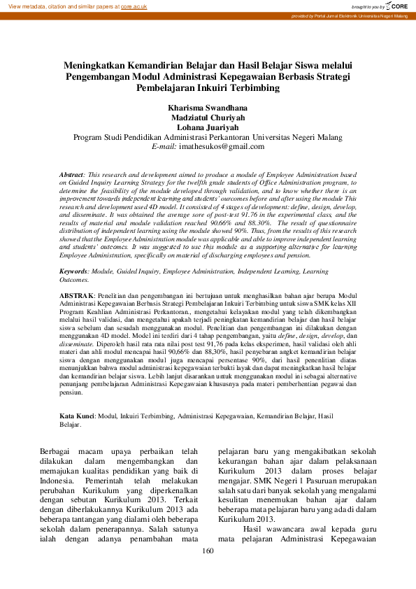 (PDF) Meningkatkan Kemandirian Belajar dan Hasil Belajar Siswa melalui Pengembangan Modul ...