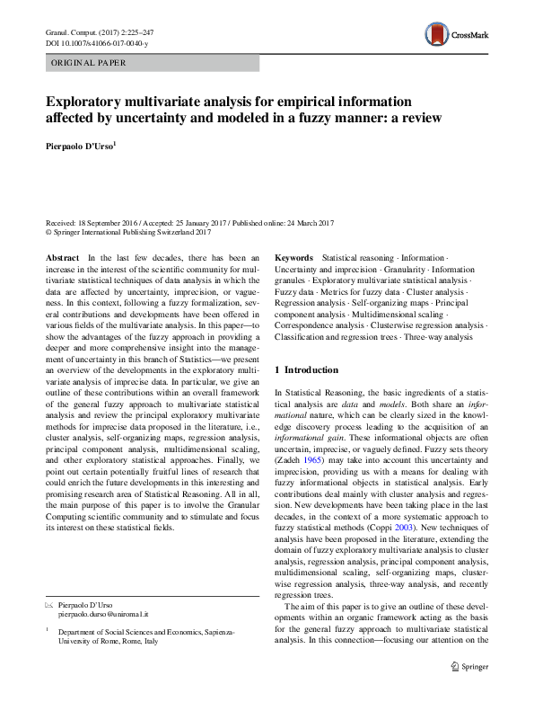 (PDF) Exploratory multivariate analysis for empirical information affected by uncertainty and ...