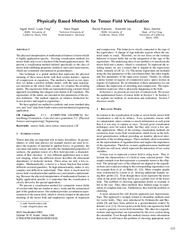 (PDF) Physically based methods for tensor field visualization