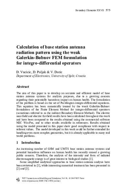 (PDF) Calculation Of Base Station AntennaRadiation Pattern Using The ...