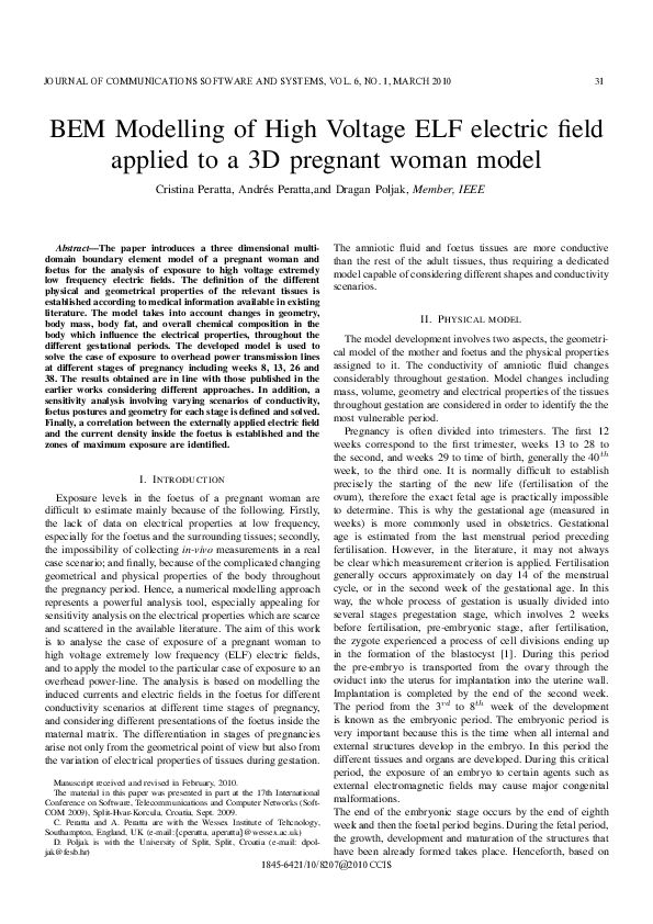 (PDF) BEM Modelling of High Voltage ELF electric field applied to a 3D ...
