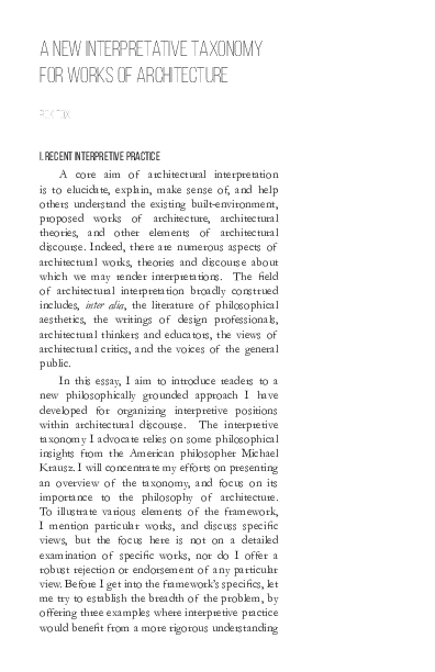 (PDF) A new interpretive taxonomy for works of architecture