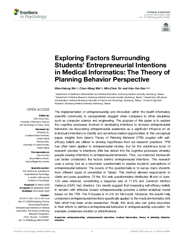 (PDF) Exploring Factors Surrounding Students’ Entrepreneurial ...