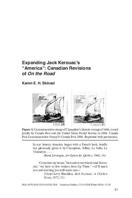 (PDF) Expanding Jack Kerouac’s “America”: Canadian Revisions of On the ...
