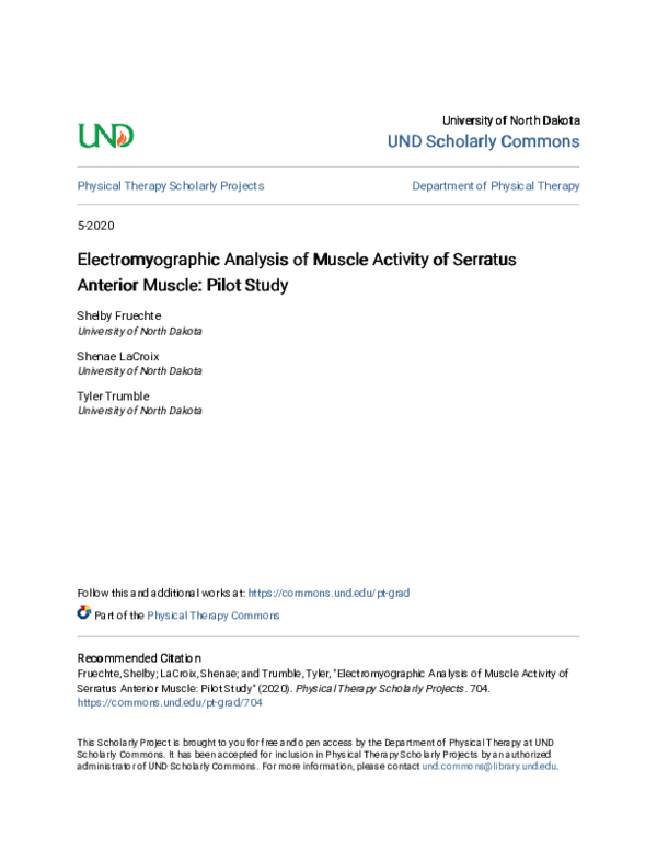 (PDF) Electromyographic Analysis of Muscle Activity of Serratus ...