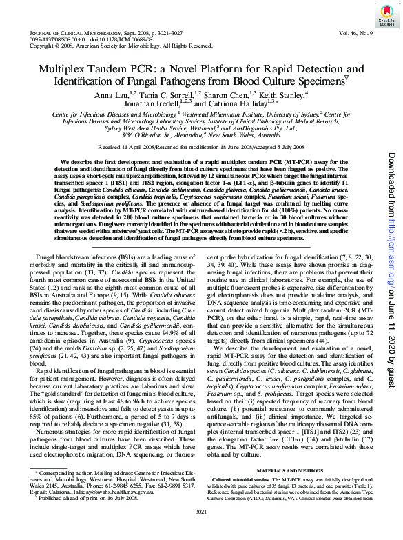 (PDF) Multiplex Tandem PCR: a Novel Platform for Rapid Detection and Identification of Fungal ...