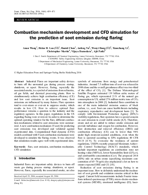 (PDF) Combustion mechanism development and CFD simulation for the prediction of soot emission ...
