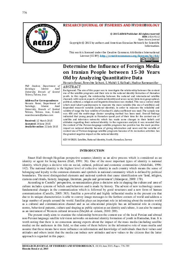 (PDF) Determine the Influence of Foreign Media on Iranian People ...