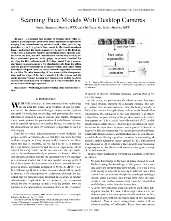 (PDF) Scanning face models with desktop cameras