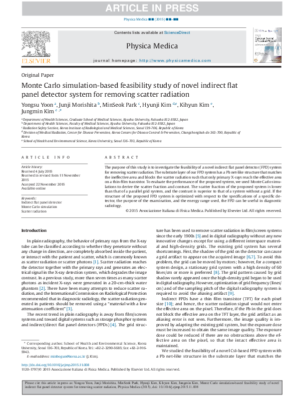(PDF) Monte Carlo Simulation-Based Feasibility Study of a Dose-Area Product Meter Built Into a ...