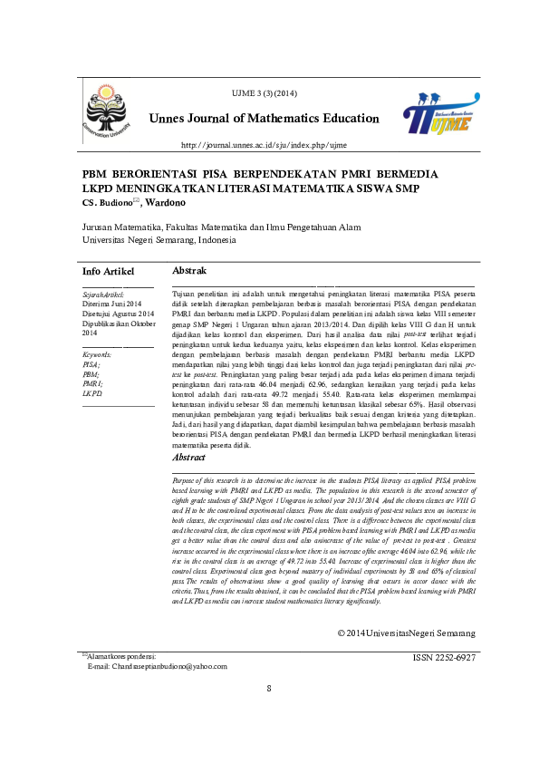 (PDF) PBM Berorientasi Pisa Berpendekatan Pmri Bermedia LKPD ...