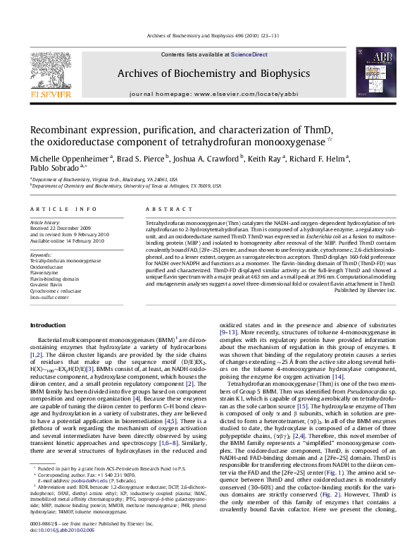 (PDF) Recombinant expression, purification, and characterization of ...