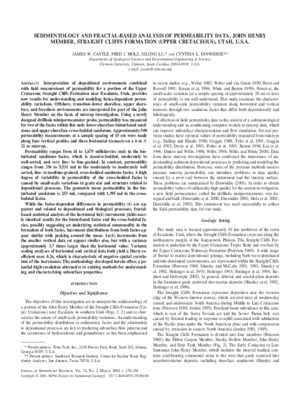 (PDF) Sedimentology and Fractal-Based Analysis of Permeability Data ...