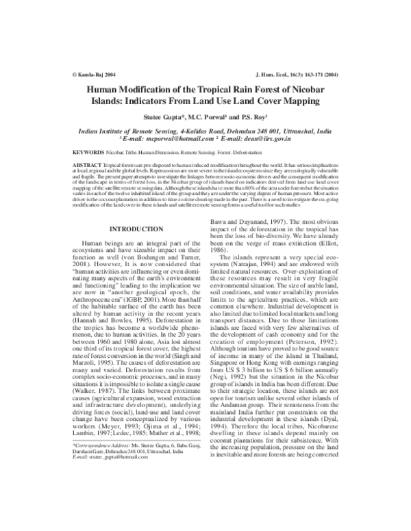 (PDF) Human Modification of the Tropical Rain Forest of Nicobar Islands ...