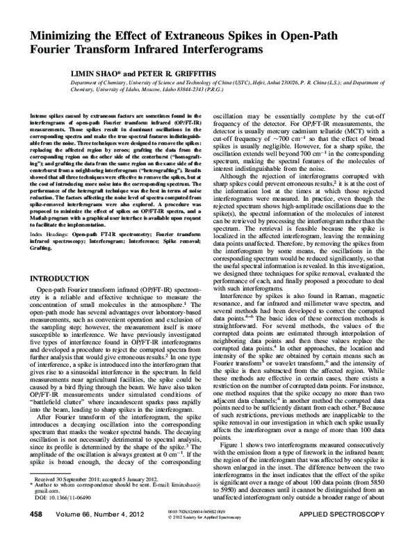 (PDF) Minimizing the Effect of Extraneous Spikes in Open-Path Fourier ...