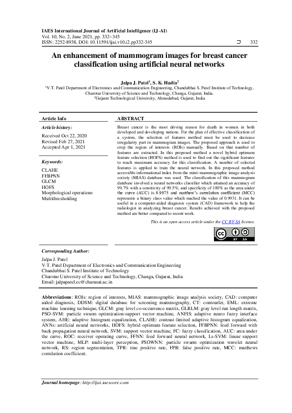(PDF) An enhancement of mammogram images for breast cancer ...