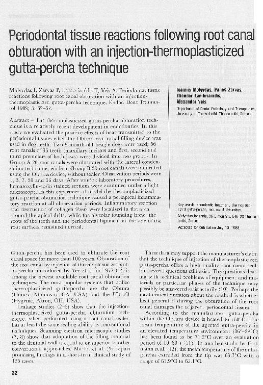 (PDF) Periodontal tissue reactions following root canal obturation with ...
