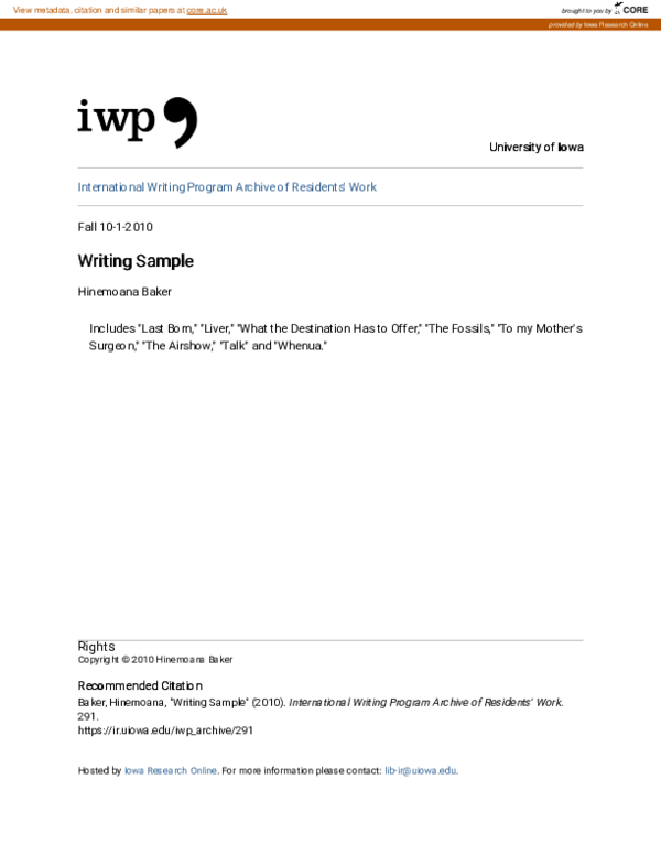 (PDF) Writing Sample
