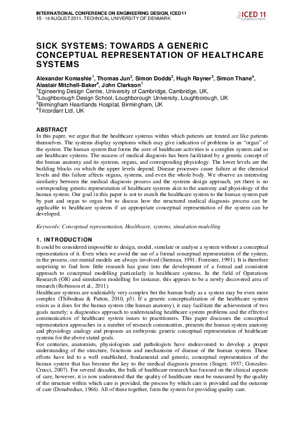 (PDF) Sick systems: Towards a generic conceptual representation of ...