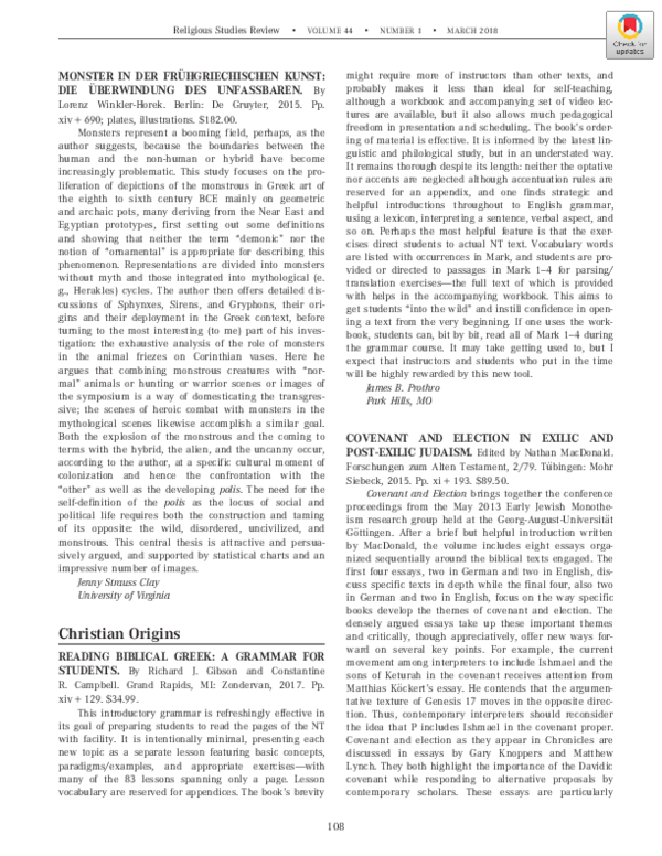 (PDF) The Unity of Male and Female in Jesus Christ : An Exegetical ...