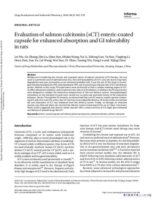 (PDF) Evaluation of salmon calcitonin (sCT) enteric-coated capsule for ...