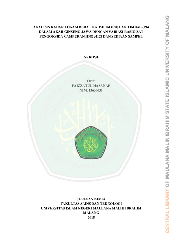 (PDF) Analisis kadar Logam Berat Kadmium (Cd) dan Timbal (Pb) dalam ...