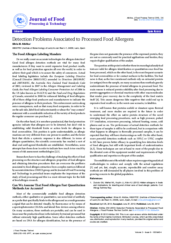 (PDF) Journal of Food Processing & Technology