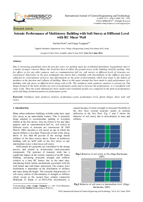 (PDF) Seismic Performance of Multistorey Building with Soft Storey at ...
